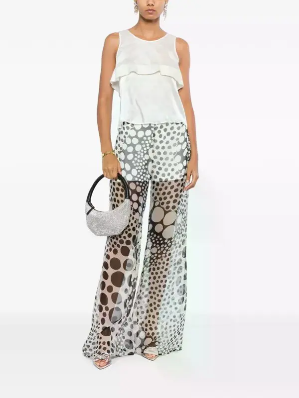 ISABEL SANCHIS Sheer Polka-dot Trousers