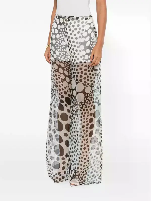 ISABEL SANCHIS Sheer Polka-dot Trousers