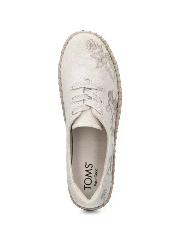 Toms Valencia Floral-embroidered Platform Espadrilles