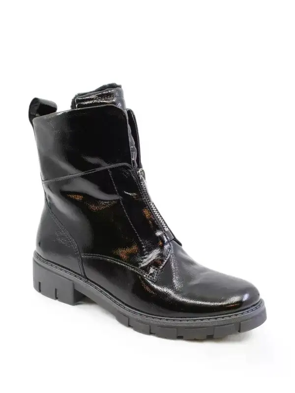 ARA Patent-finish Zip-front Ankle Boots