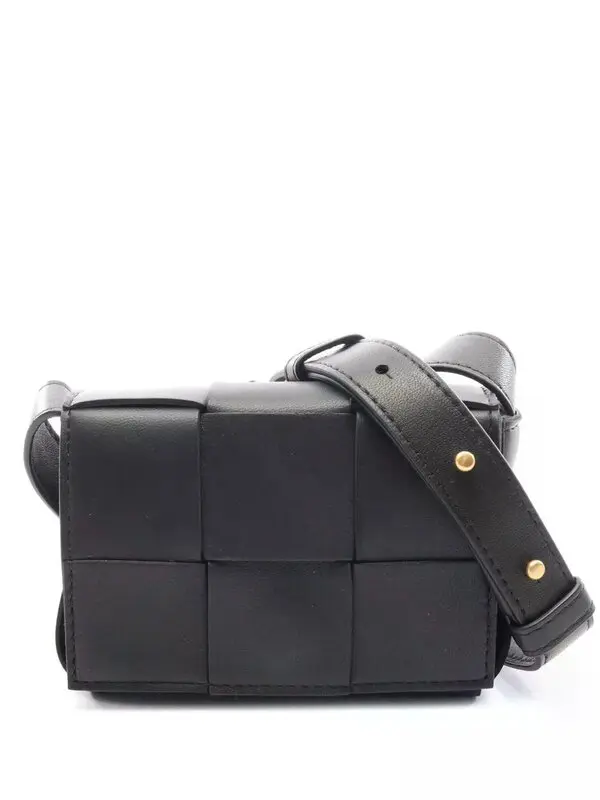 Bottega Veneta 2012-2026 Extra Mini Nappa Maxi Intrecciato Cassette Crossbody Bag - Black