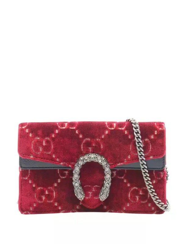 Gucci 2016-2026 Mini Gg Velvet Dionysus Crossbody Bag - Red