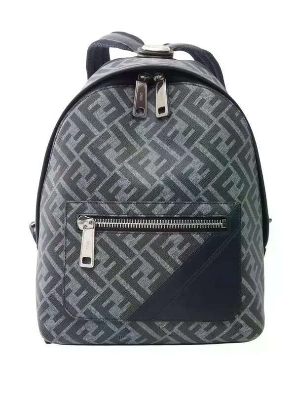 Fendi 2010-2026 Small Zucca Coated Canvas Chiodo Diagonal Backpack