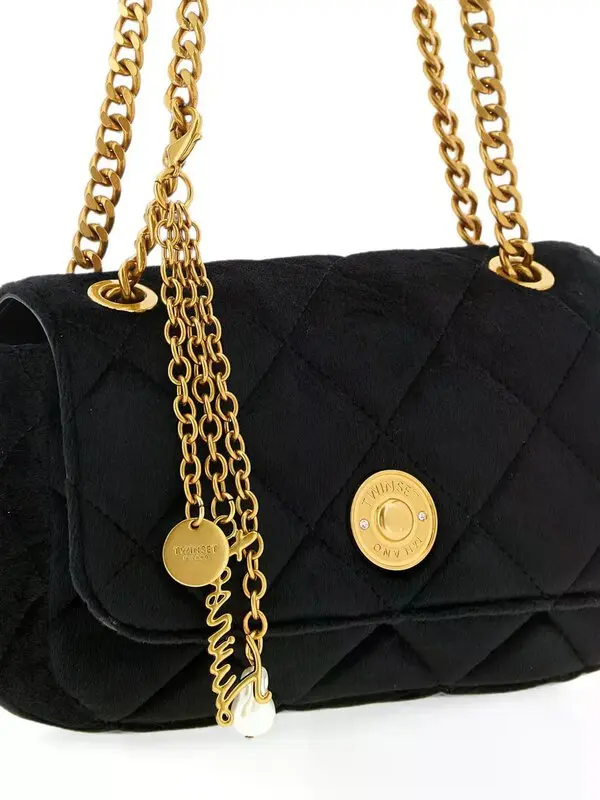 TWINSET Quilted Velvet Shoulder Bag