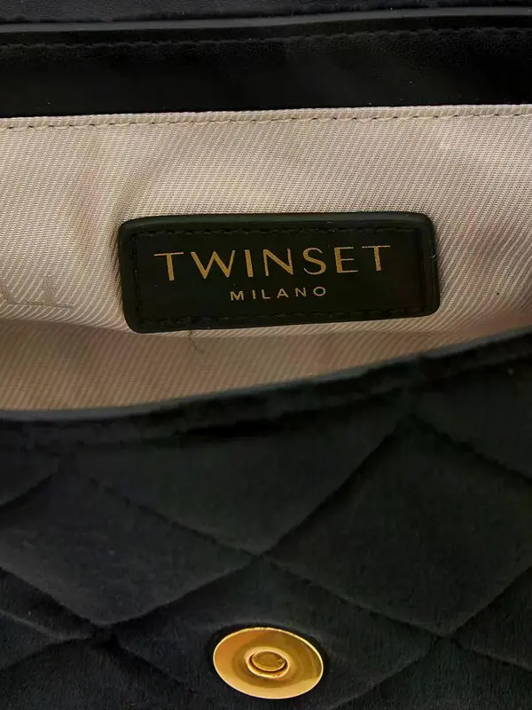 TWINSET Quilted Velvet Shoulder Bag