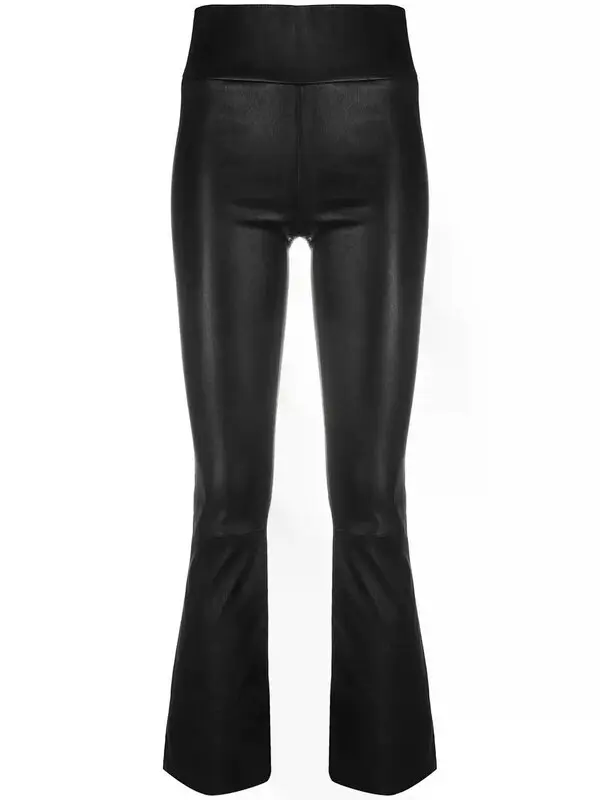 Sprwmn Fitted Cropped Leather Trousers