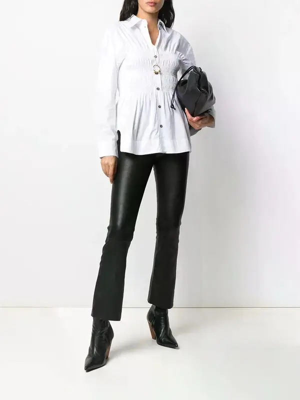 Sprwmn Fitted Cropped Leather Trousers