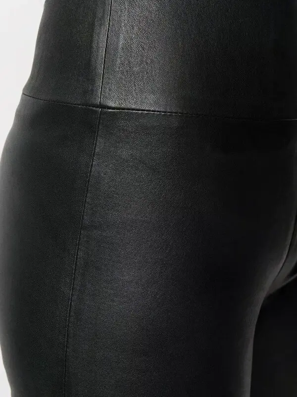 Sprwmn Fitted Cropped Leather Trousers