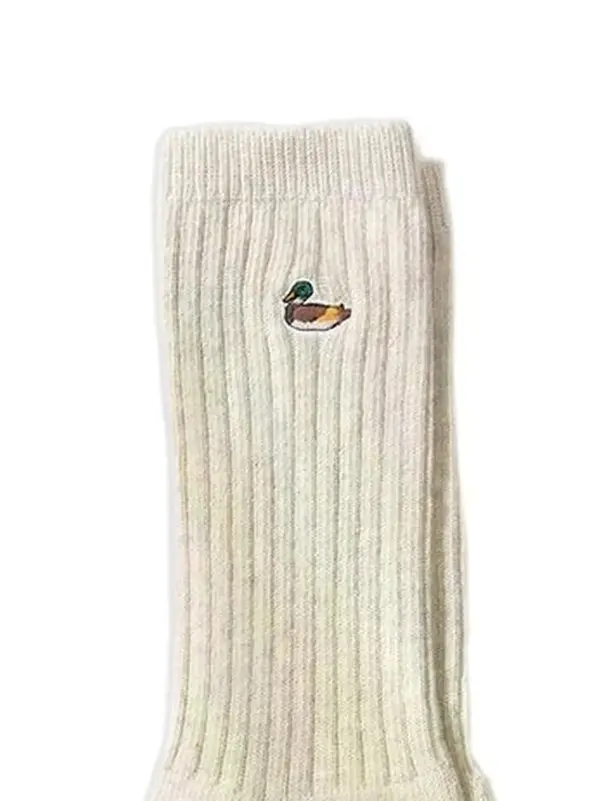 EDMMOND STUDIOS Duck Ribbed-knit Socks - Grey