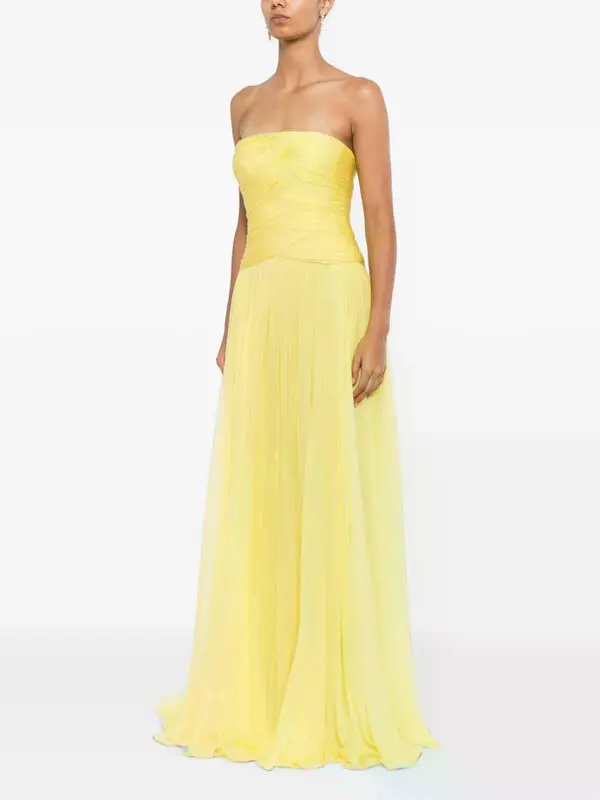 Zuhair Murad Strapless Draped Silk-chiffon Gown