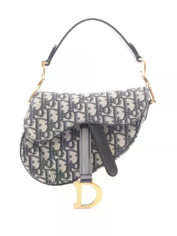Dior 2000-2026 Mini Oblique Canvas Saddle Bag Satchel