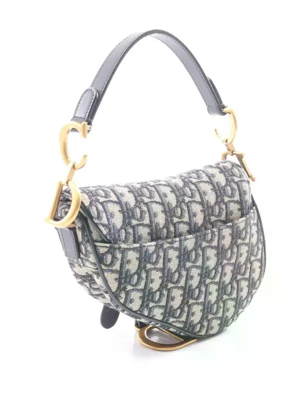Dior 2000-2026 Mini Oblique Canvas Saddle Bag Satchel