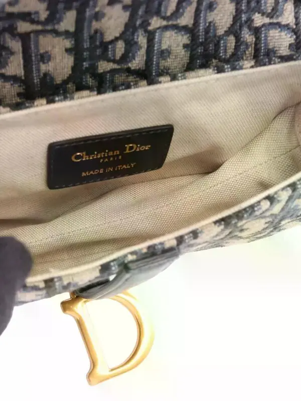 Dior 2000-2026 Mini Oblique Canvas Saddle Bag Satchel
