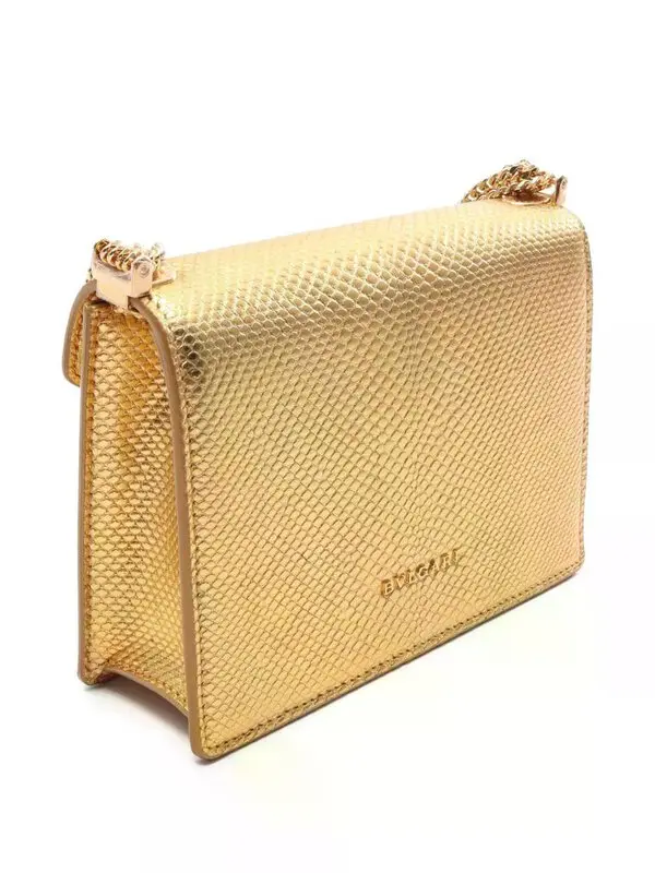 BVLGARI 2010-2026 Lizard Embossed Leather Serpenti Crossbody Bag