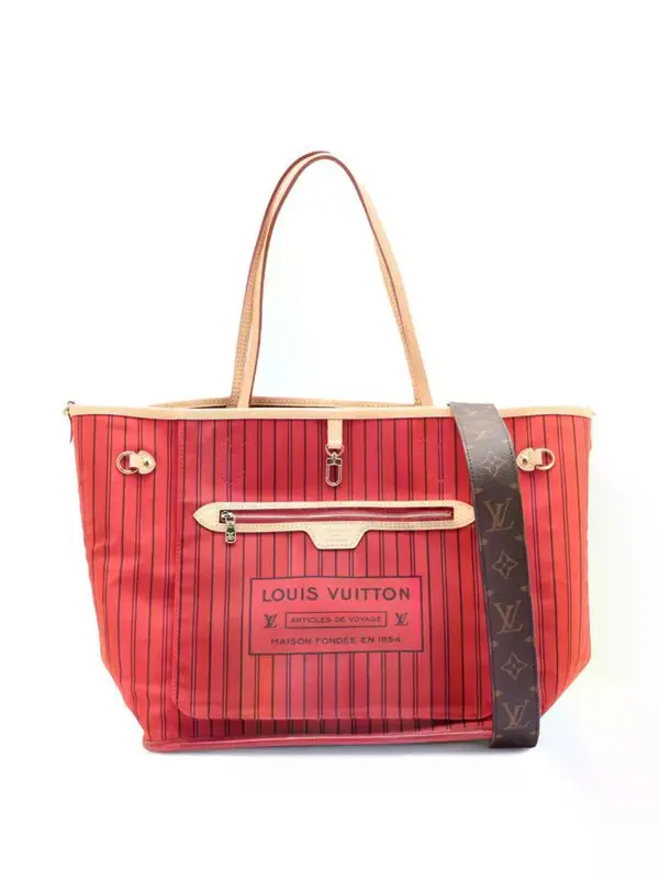 LOUIS VUITTON 2021-2026 Monogram Neverfull Bandouliere Inside Out Mm Satchel - Red