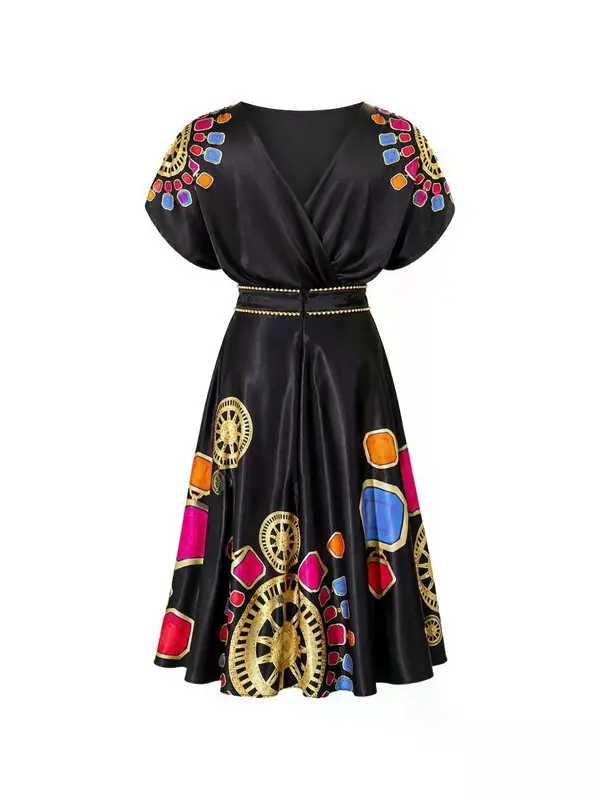 ALLURE Jewel-print V-neck Mini Dress