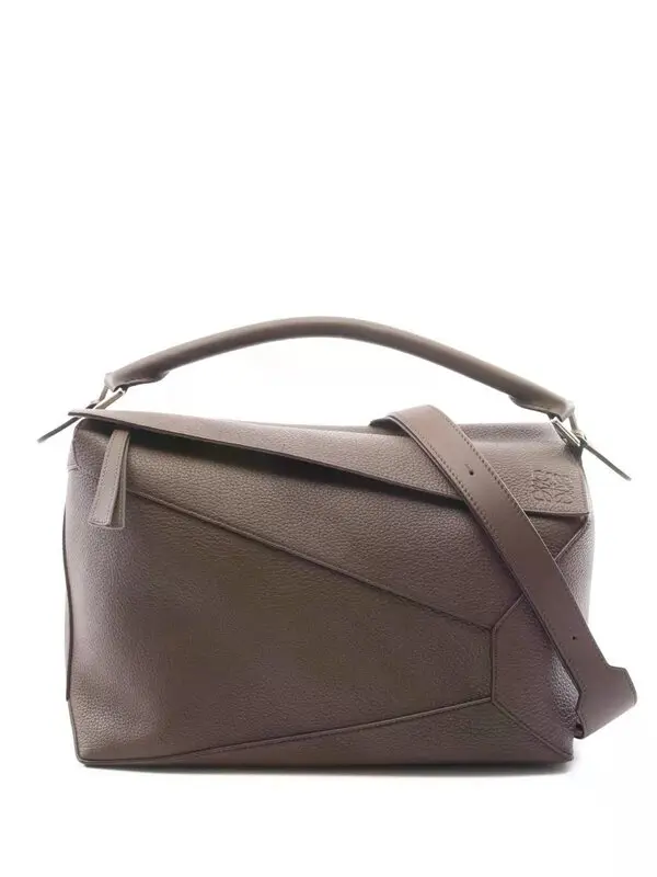 Loewe 2010-2026 Large Calfskin Puzzle Edge Satchel - Brown