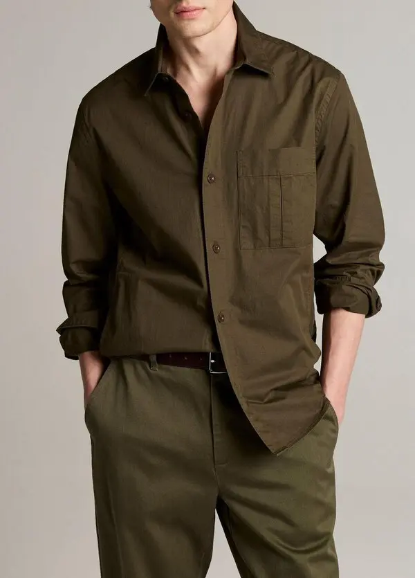 Vince Cotton Split-yoke Overshirt