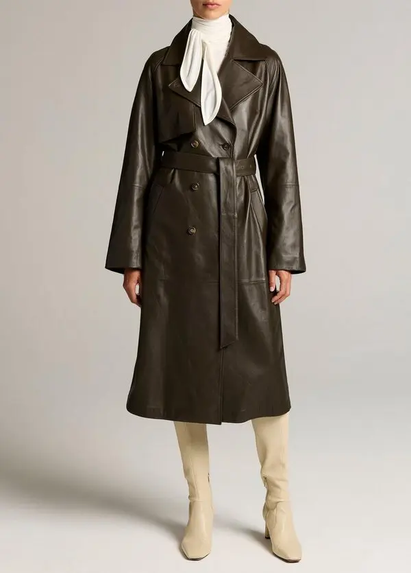 Vince Leather Trench Coat