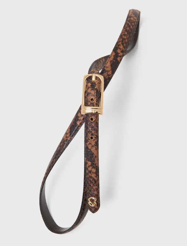 Maje Slim Embossed Leather Belt