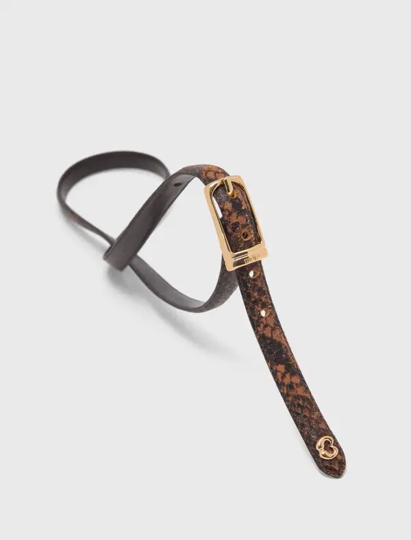 Maje Slim Embossed Leather Belt