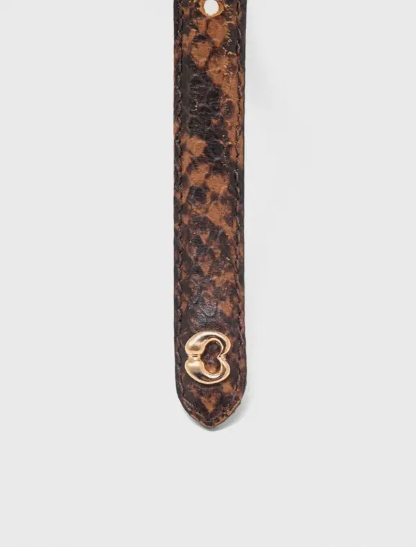 Maje Slim Embossed Leather Belt
