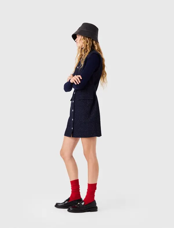 Maje Short Lurex Tweed Dress