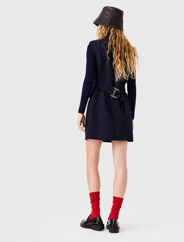 Maje Short Lurex Tweed Dress