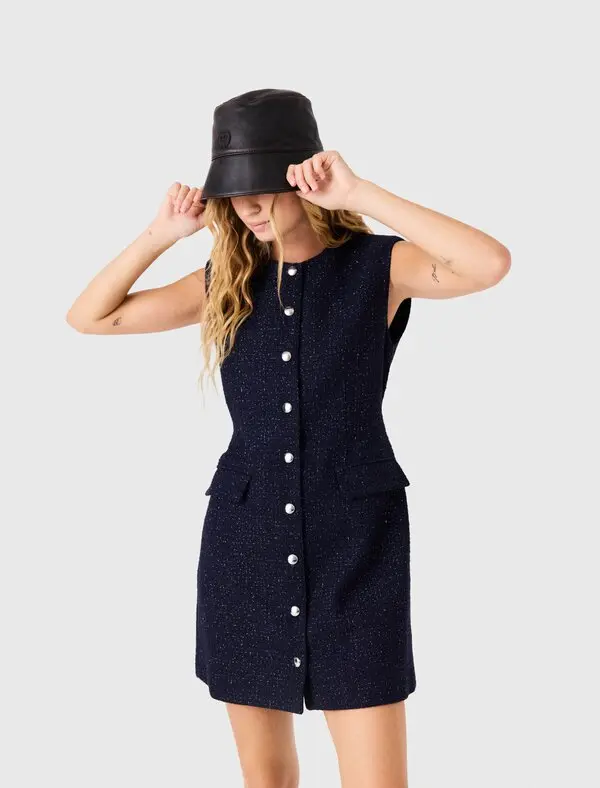 Maje Short Lurex Tweed Dress