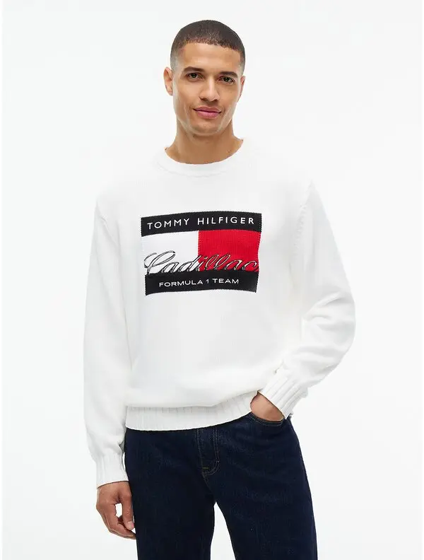 Tommy Hilfiger Tommy X Cadillac F1 Team Flag Sweater - White