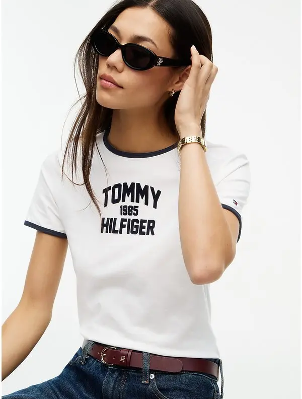 Tommy Hilfiger Slim Fit Varsity Logo Ringer T-shirt
