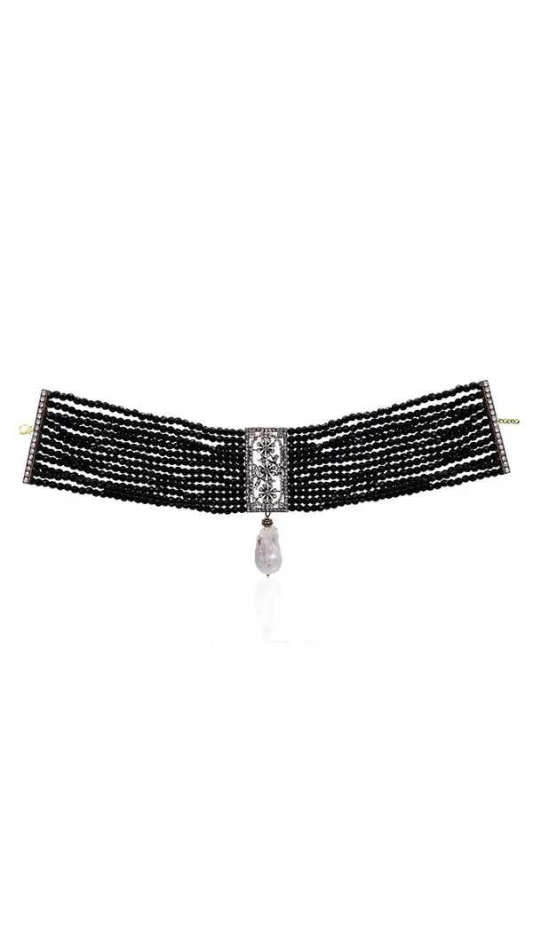 BAYEMEYC Schers Onyx Choker Necklace