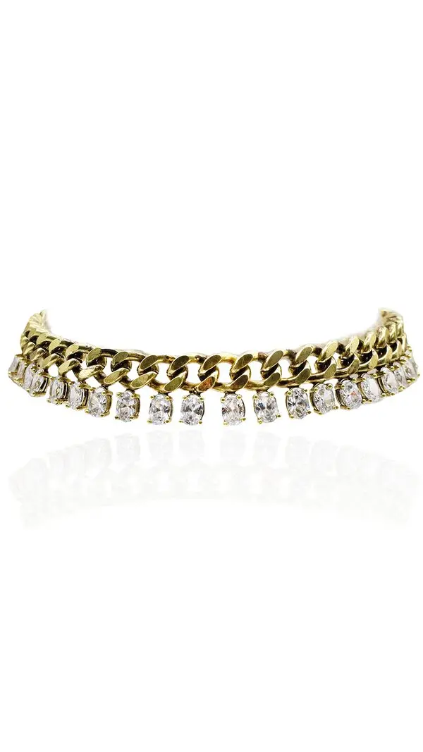 BAYEMEYC Dia Noche Crystal Choker Necklace