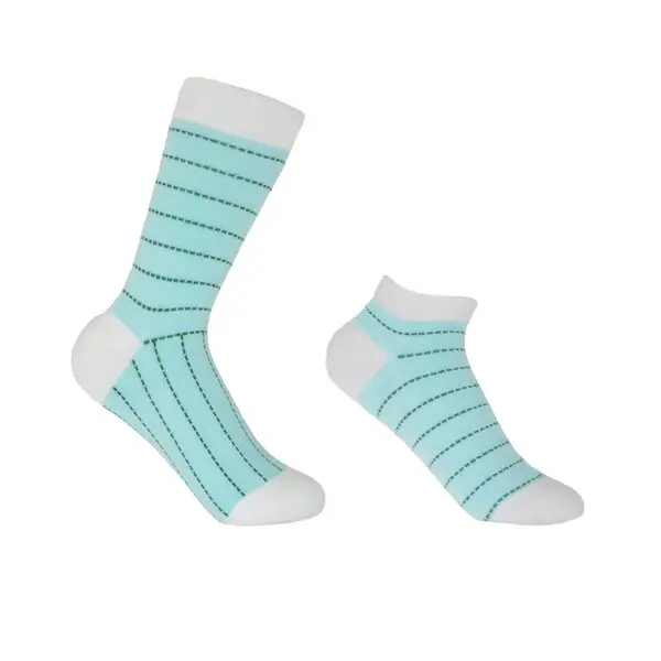 PEPER HAROW - MADE IN ENGLAND Dash Mint Luxury Crew & Trainer Women’s Socks Bundle