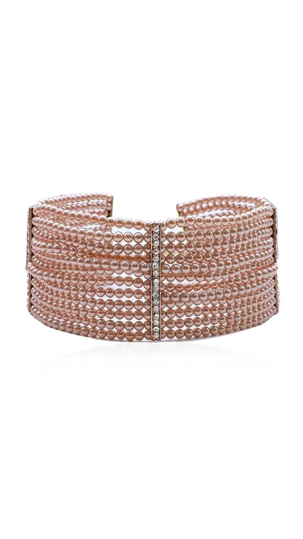 BAYEMEYC Rosaline Glow Pearl Choker Necklace