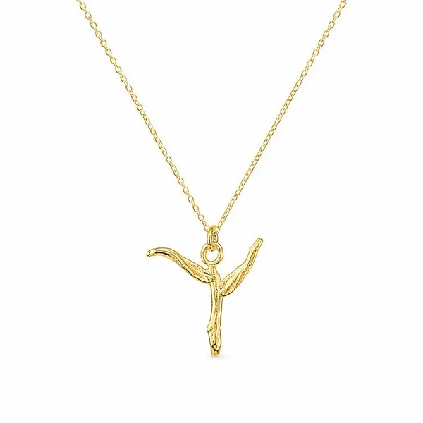 MOTHER NATURE JEWELRY Cross Acacia Twig Pendant Necklace - Gold