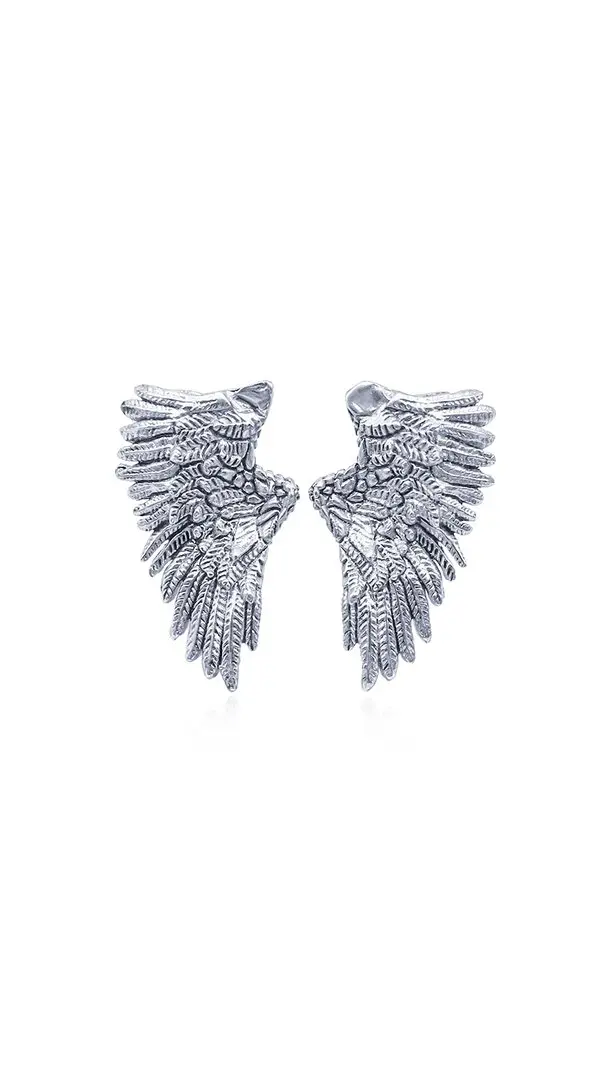 BAYEMEYC Sparnas Feather Earrings - Silver