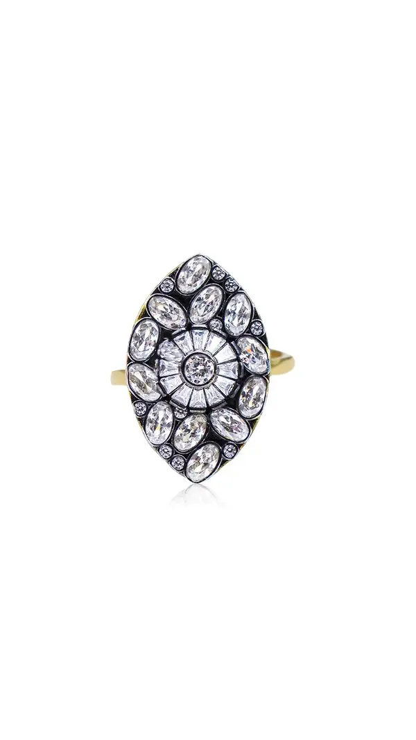 BAYEMEYC Mirar Crystal Eye Ring - Gold