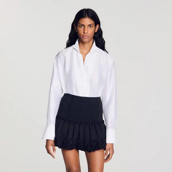 Sandro Oversized Silk Satin Shirt