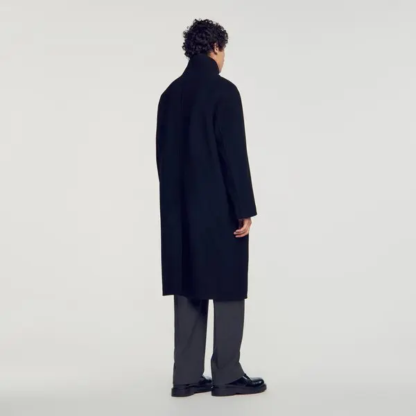 Sandro Long Wool And Cashmere Coat