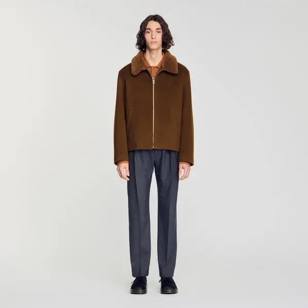 Sandro Classic Fit Wool And Cashmere Jacket