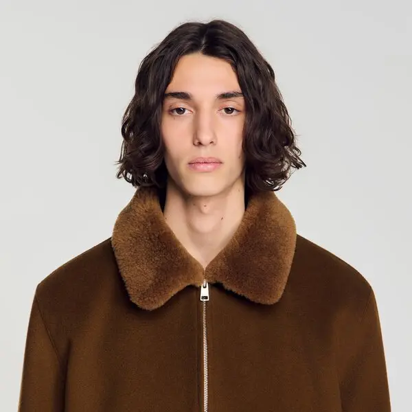 Sandro Classic Fit Wool And Cashmere Jacket
