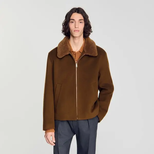 Sandro Classic Fit Wool And Cashmere Jacket