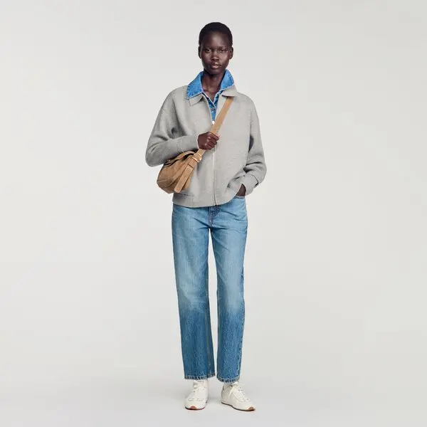 Sandro 2-in-1 Zip Cardigan