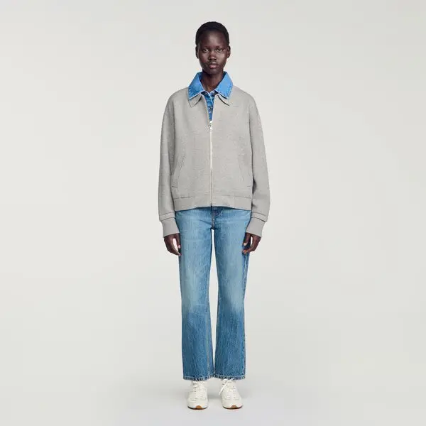 Sandro 2-in-1 Zip Cardigan