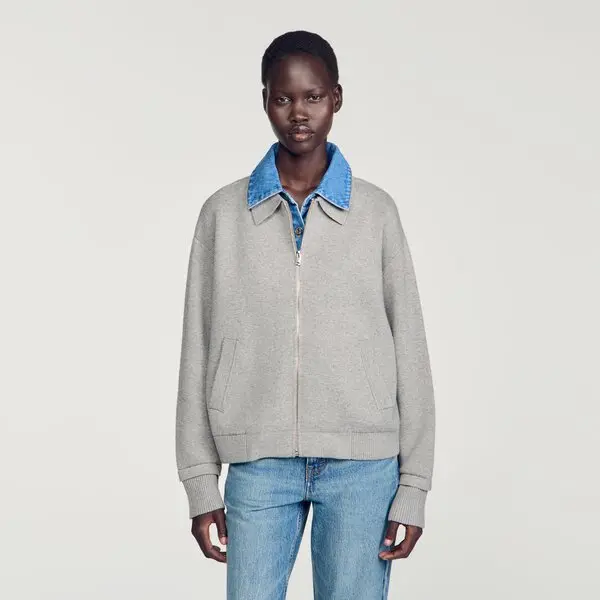 Sandro 2-in-1 Zip Cardigan