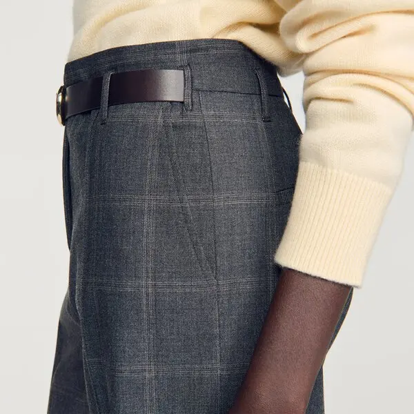 Sandro Checked Straight-leg Trousers