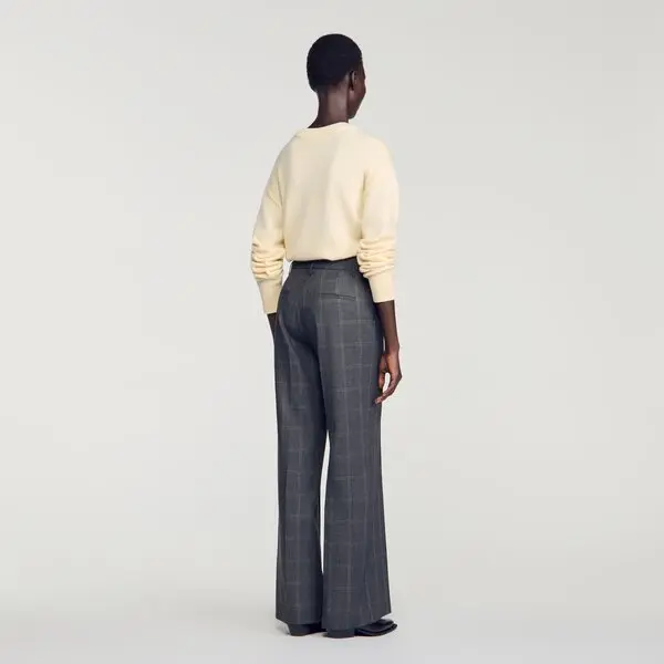 Sandro Checked Straight-leg Trousers