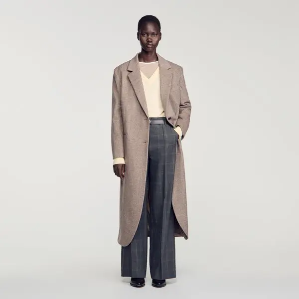 Sandro Checked Straight-leg Trousers