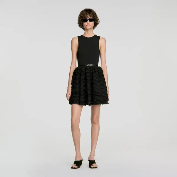 Sandro Short Ruffled Lace Dress